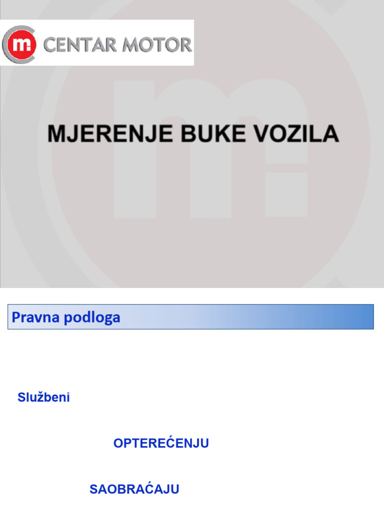 Mjerenje Buke Vozila Na Stp Predavanja 2013 | PDF