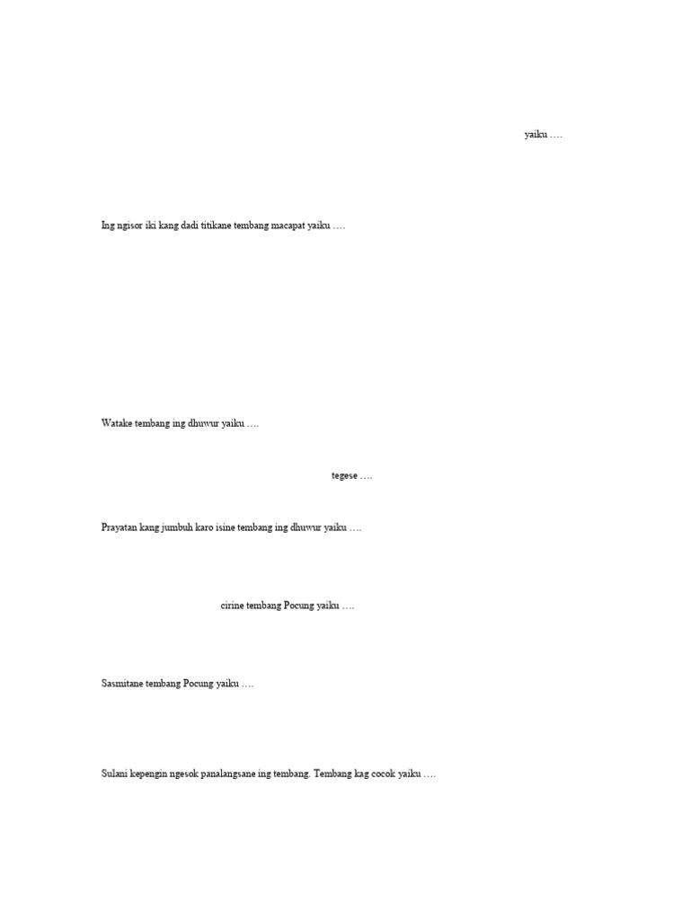 Soal Tembang Pocung | PDF