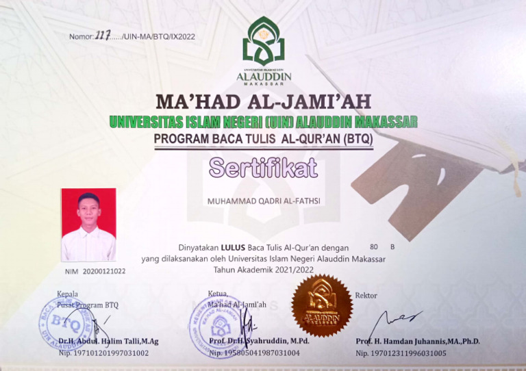 Muhammad Qadri Al-Fathsi (BTQ) | PDF
