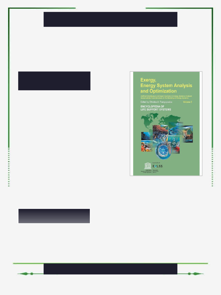 Exergy Energy System Analysis and Optimization Artificial Intelligence ...