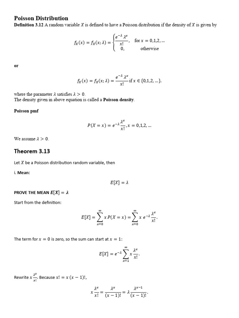 Poisson Distribution (1) | PDF | Probability Distribution | Poisson ...