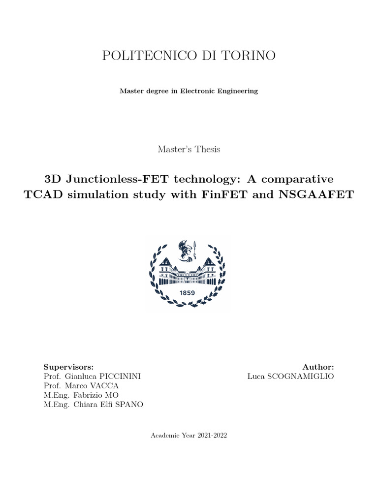 3D Junctionless-FET Technology A Comparative TCAD Simulation Study With ...