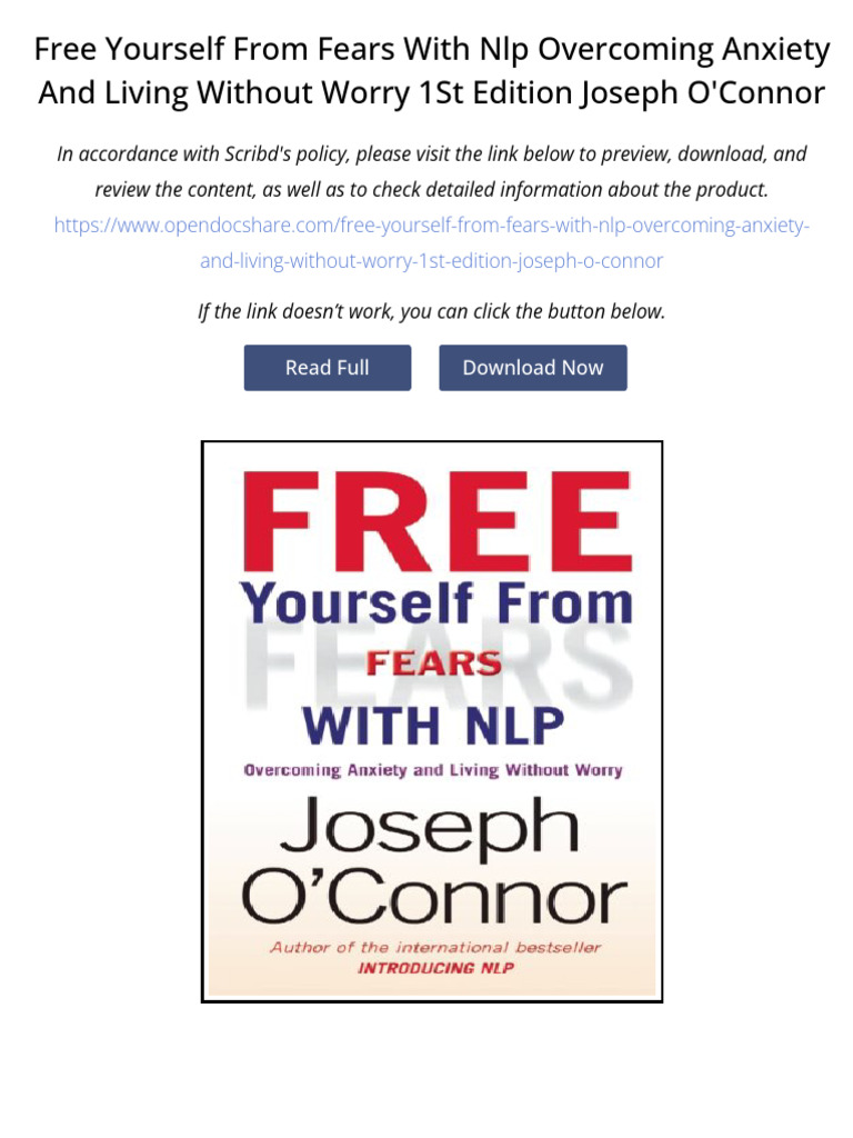 Free Yourself from Fears with NLP Overcoming Anxiety and Living Without ...
