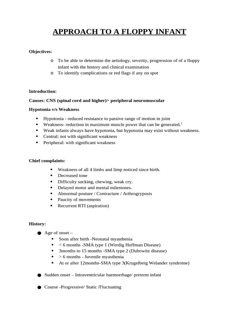 Floppy Infant | PDF | Weakness | Musculoskeletal System