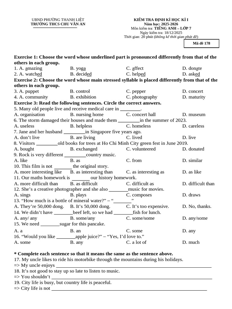 English Test for 7th Grade Students | PDF | Chess | Chess Theory