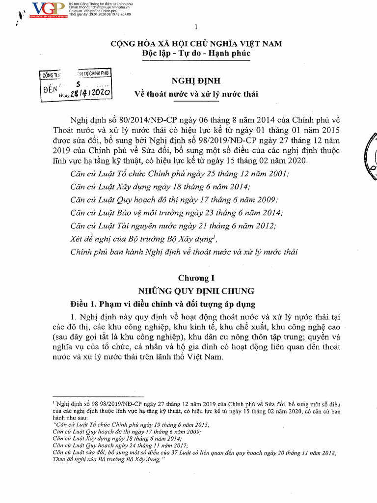13bxd- Nghi Dinh Ve Thoat Nuoc Va Xly Nuoc Thai.signed | PDF