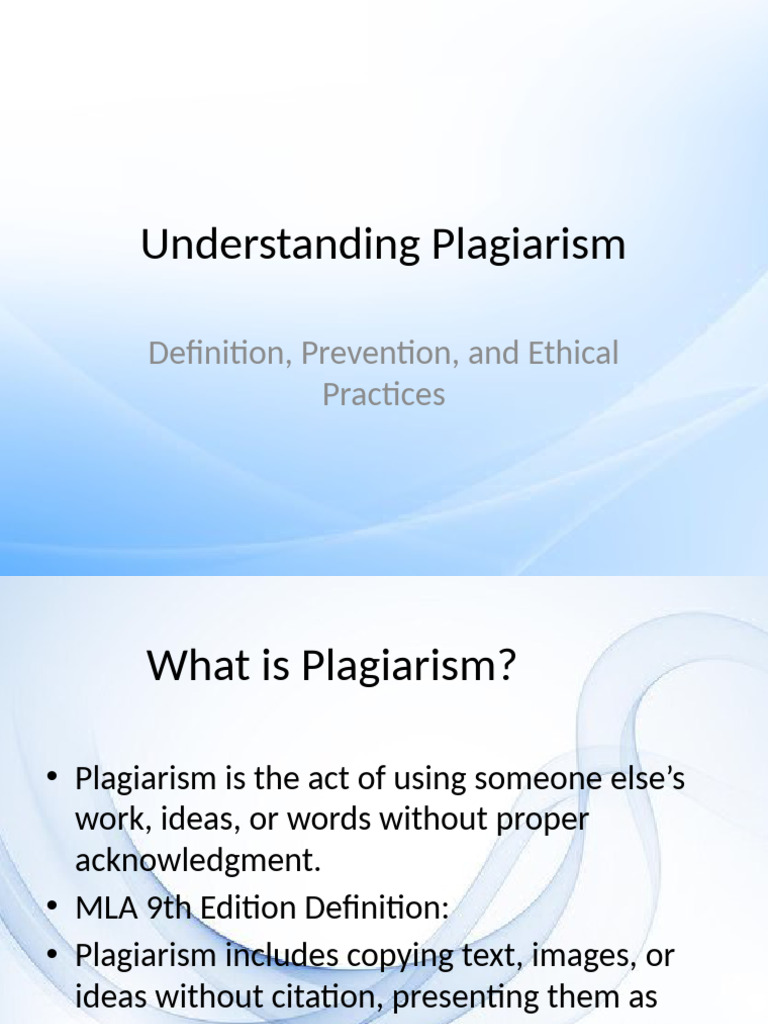 Plagiarism: Definition, Types, and Prevention | PDF | Plagiarism