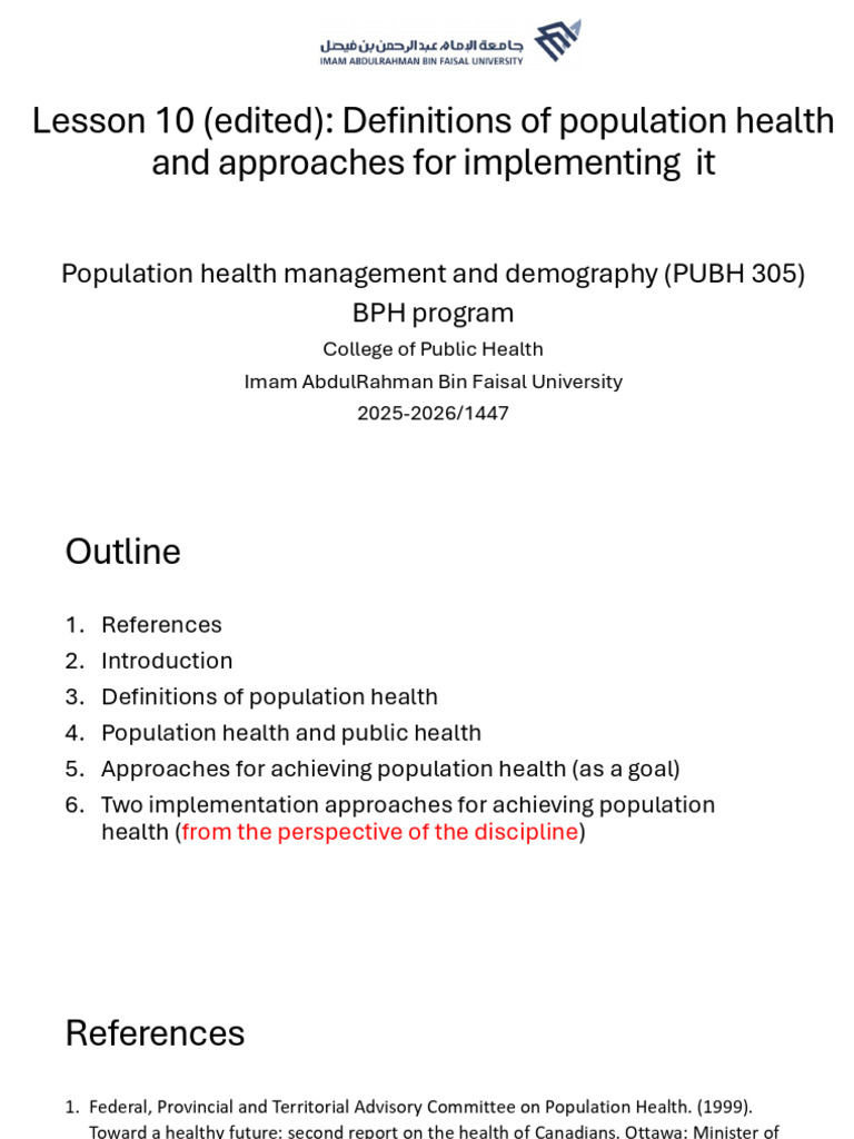 1447_PHM and Demo_Lesson 10 (Edited)_Population Health Definition and ...
