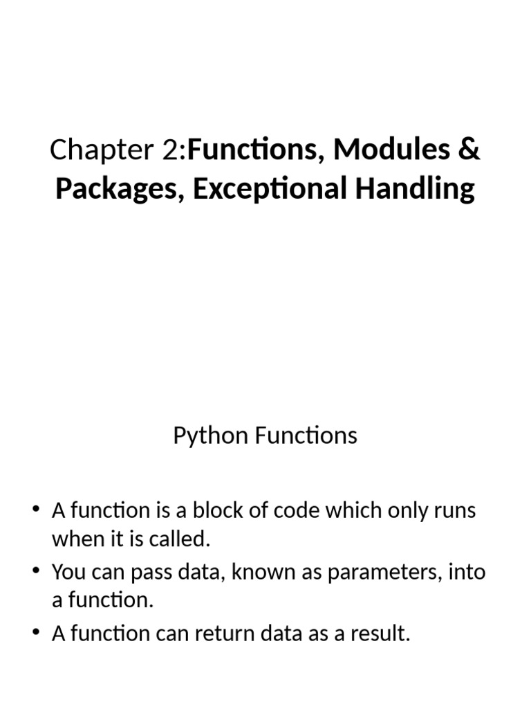 PYTHON PPT for CHAPTER 2 Function,Modules and Packages | PDF ...