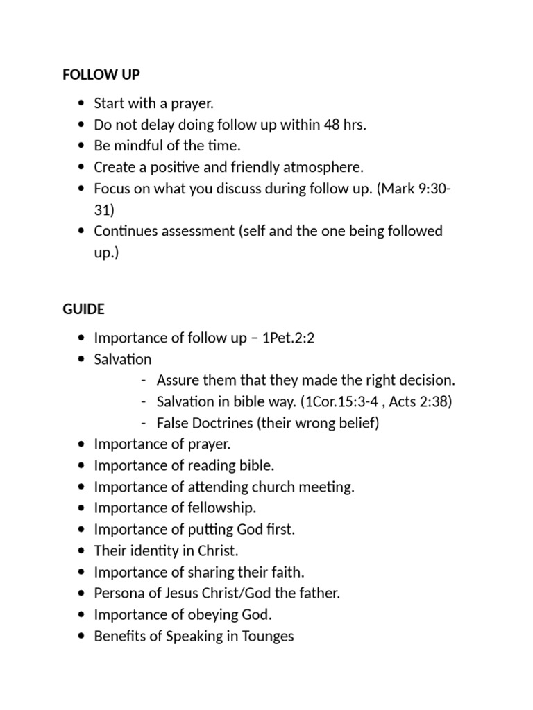 Importance and Guidance During Follow Up | PDF