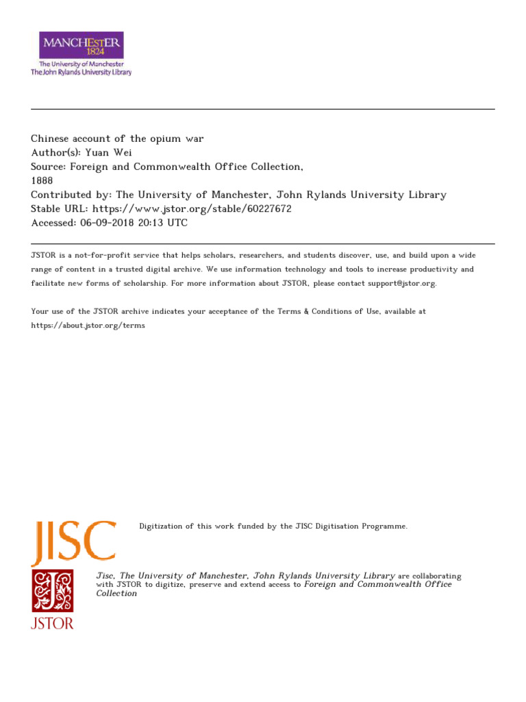 Chinese Account of the Opium War | PDF | Opium