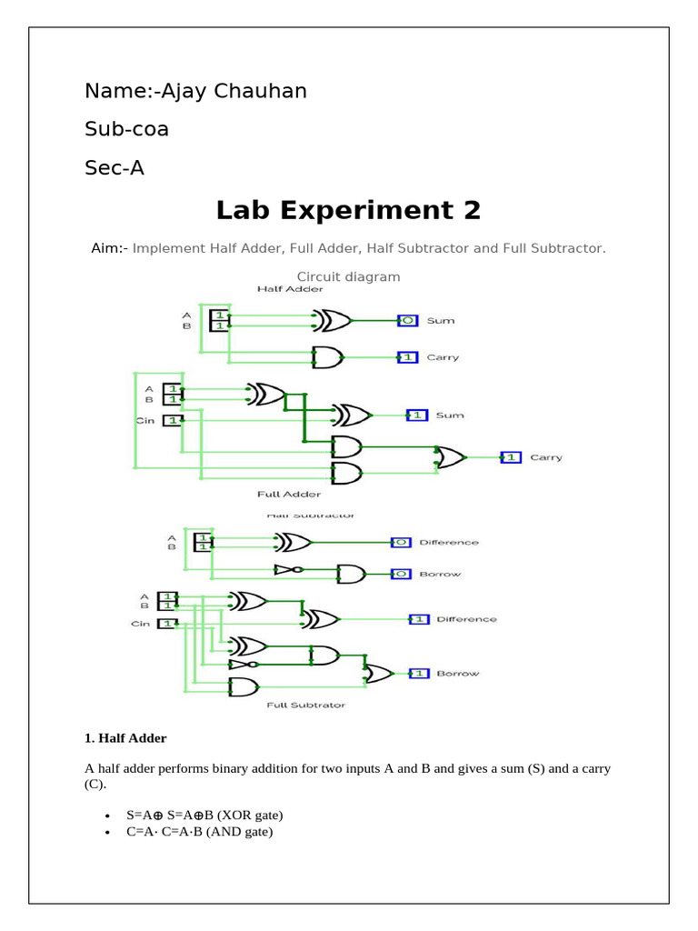 Lab Experiment 2 | PDF