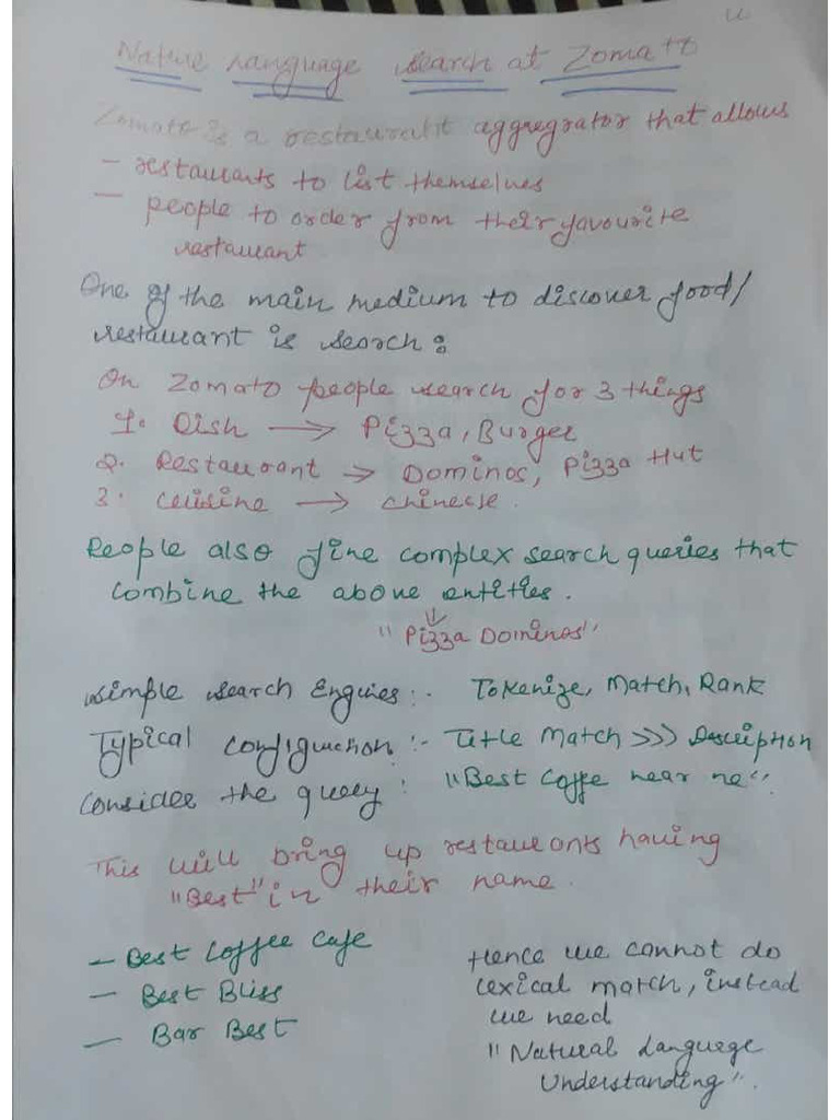 Natural Language Search at Zomato 1671378122 | PDF