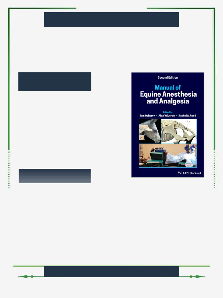 Manual of Equine Anesthesia and Analgesia Second Edition Tom Doherty ...