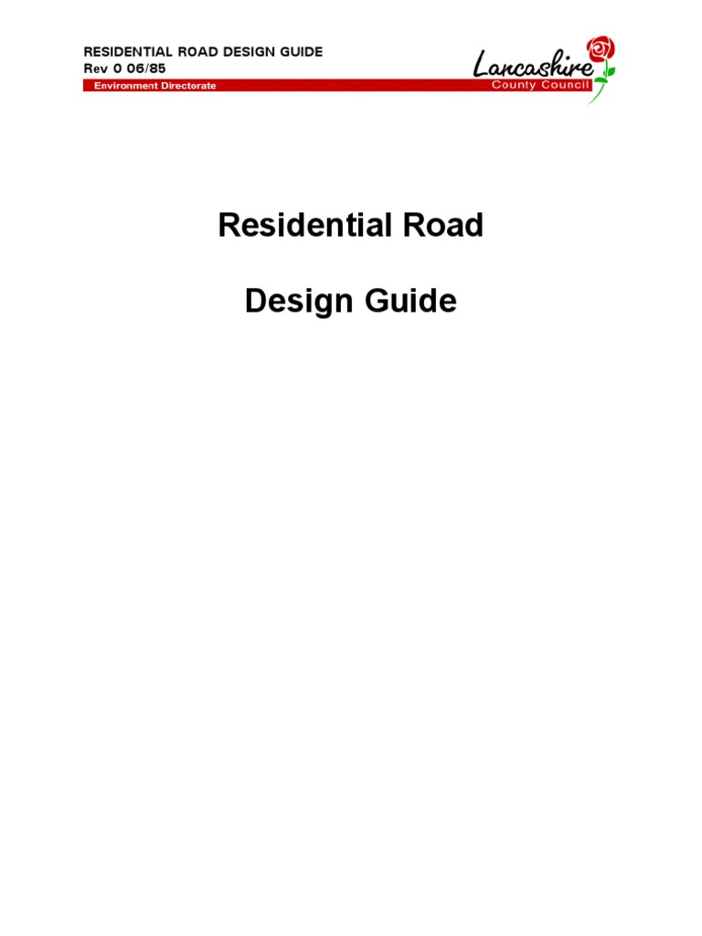 Residential Road Design Guidelines | PDF | Road | Sidewalk