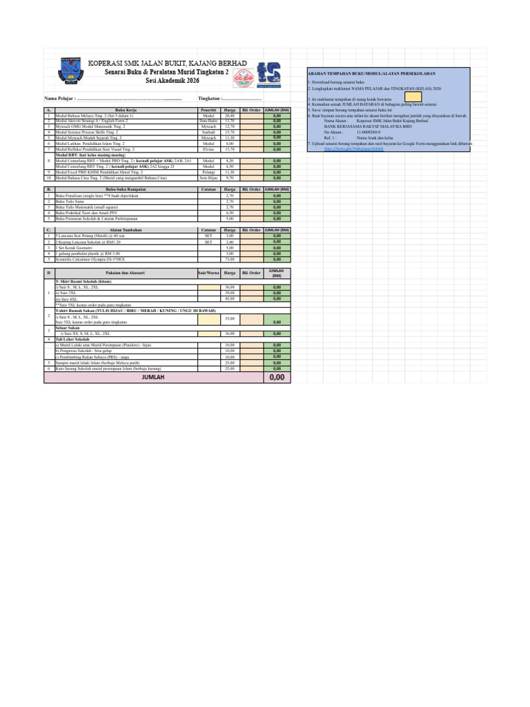 Borang Order Ting2 | PDF