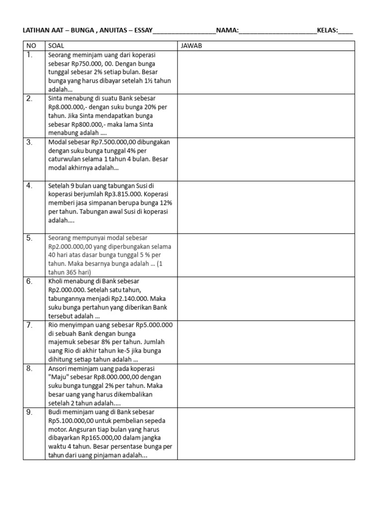Latihan Aat | PDF