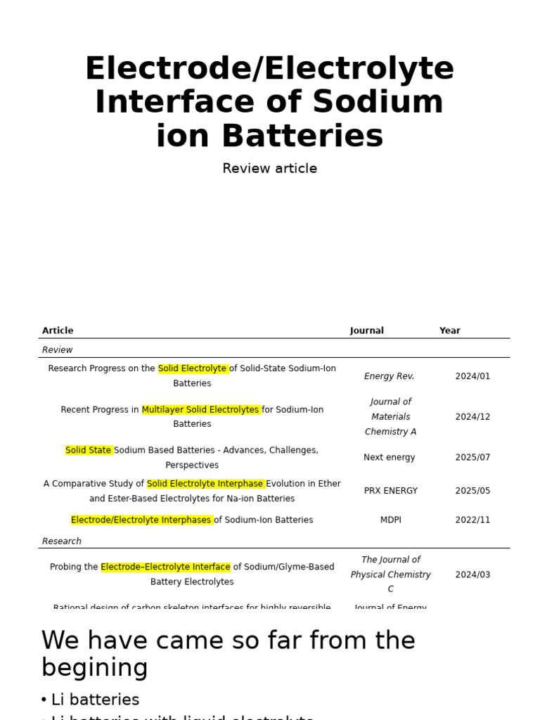 Sodium-Ion Battery Solid Electrolytes Review | PDF | Electrolyte ...