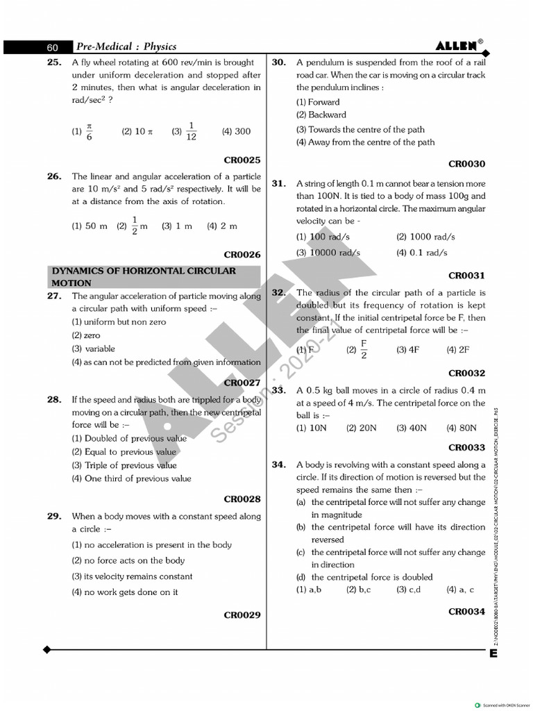 ALLEN Physics Module (1-6) Complete | PDF