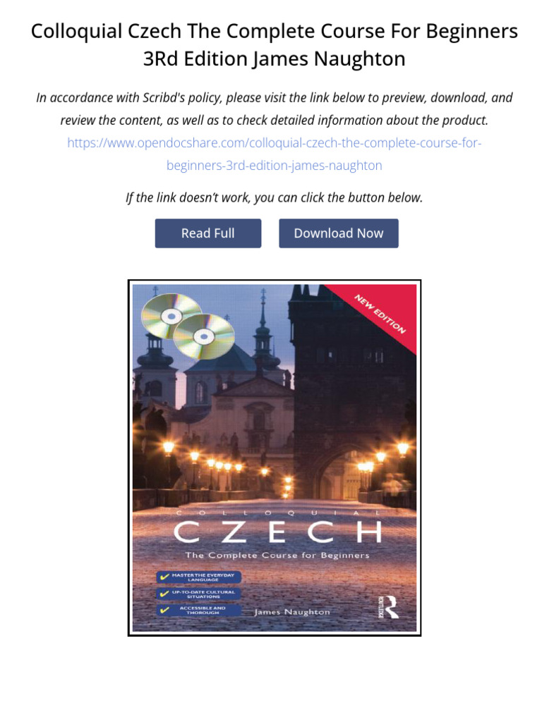 Colloquial Czech the complete course for beginners 3rd Edition James ...