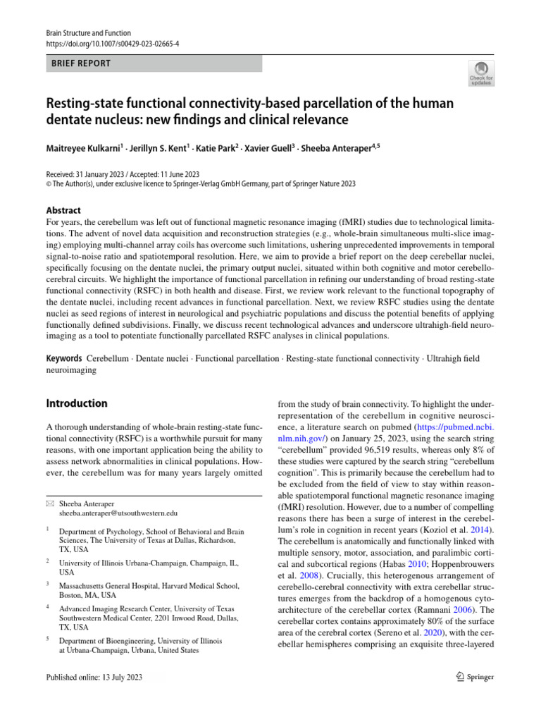 2023 Resting state functional connectivity based parcellation of the ...