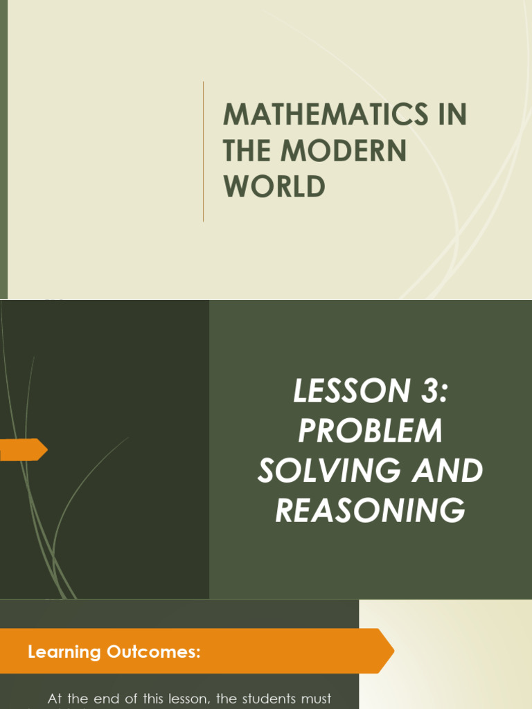MMW L3.1 Problem Solving and Reasoning 2 | PDF | Inductive Reasoning ...