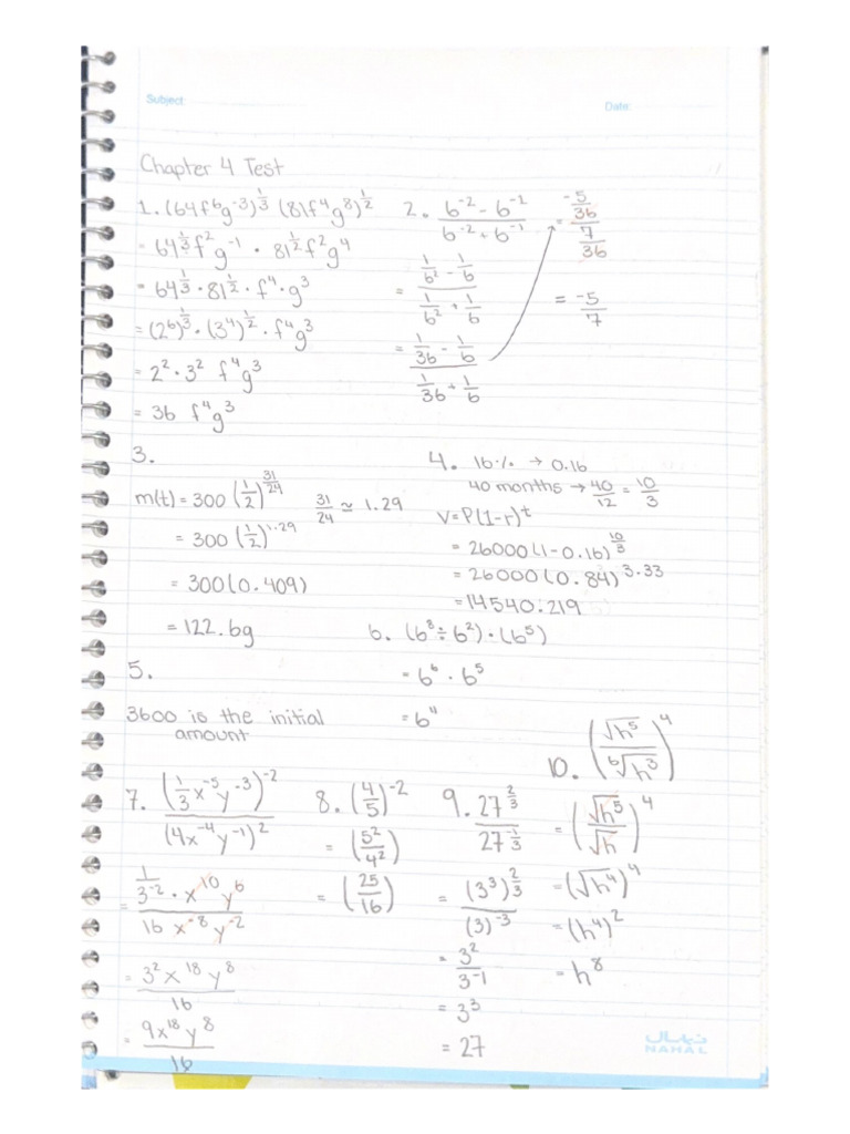 Chapter 4 Test | PDF