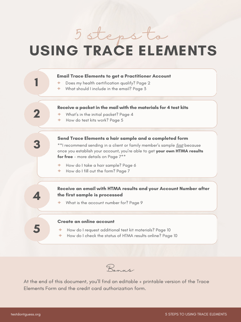 5 Steps To Using Trace Elements | PDF | Mail | Hair