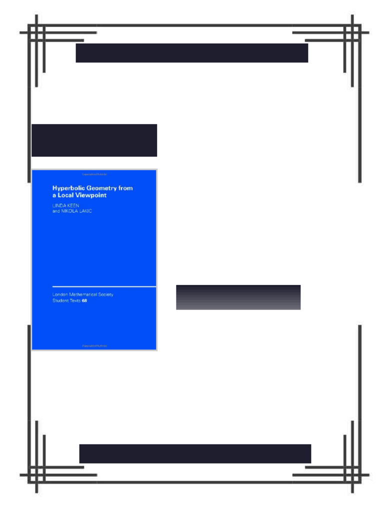 Hyperbolic Geometry from a Local Viewpoint 1st Edition Linda Keen ebook ...