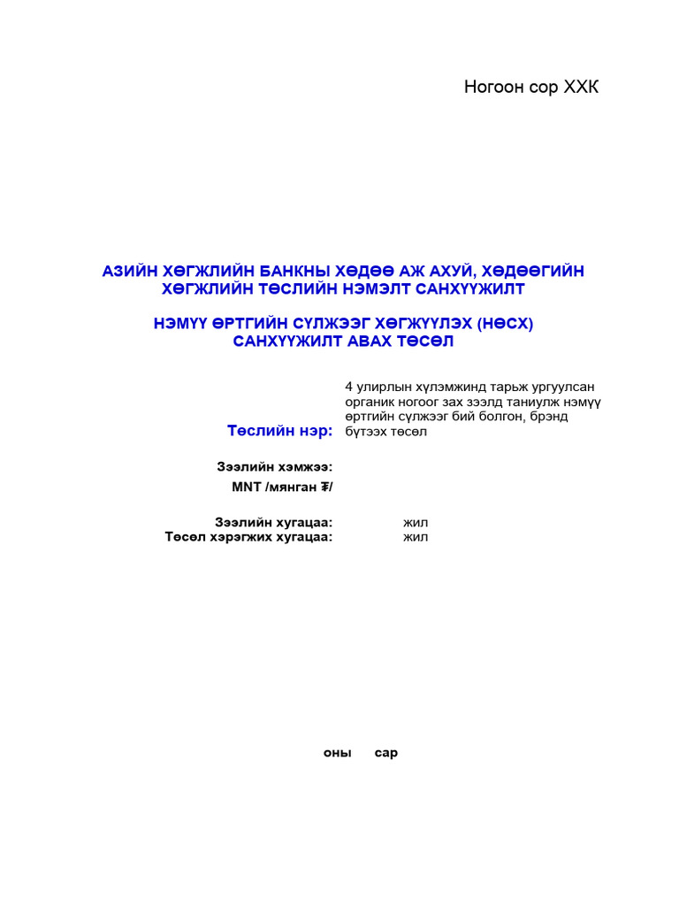 Nogoon Sor LLC - Project Write Up | PDF