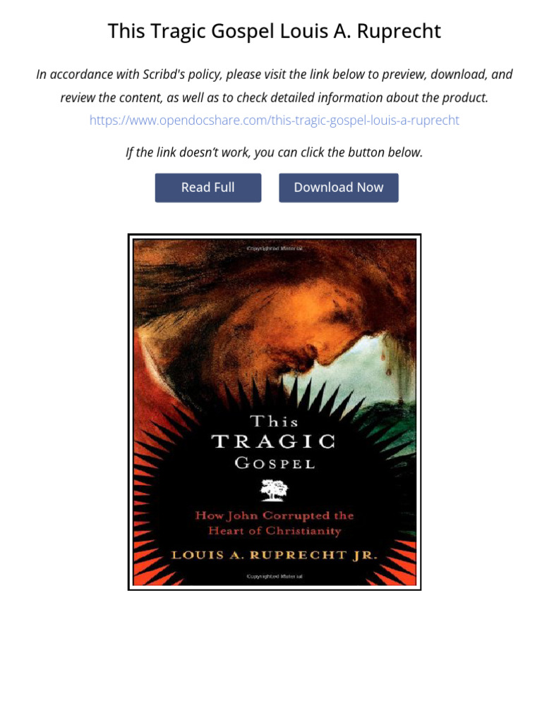 This Tragic Gospel Louis A. Ruprecht | PDF