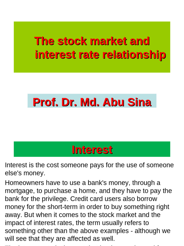 Stock Market and Interest Rate Dynamics | PDF | Interest | Interest Rates