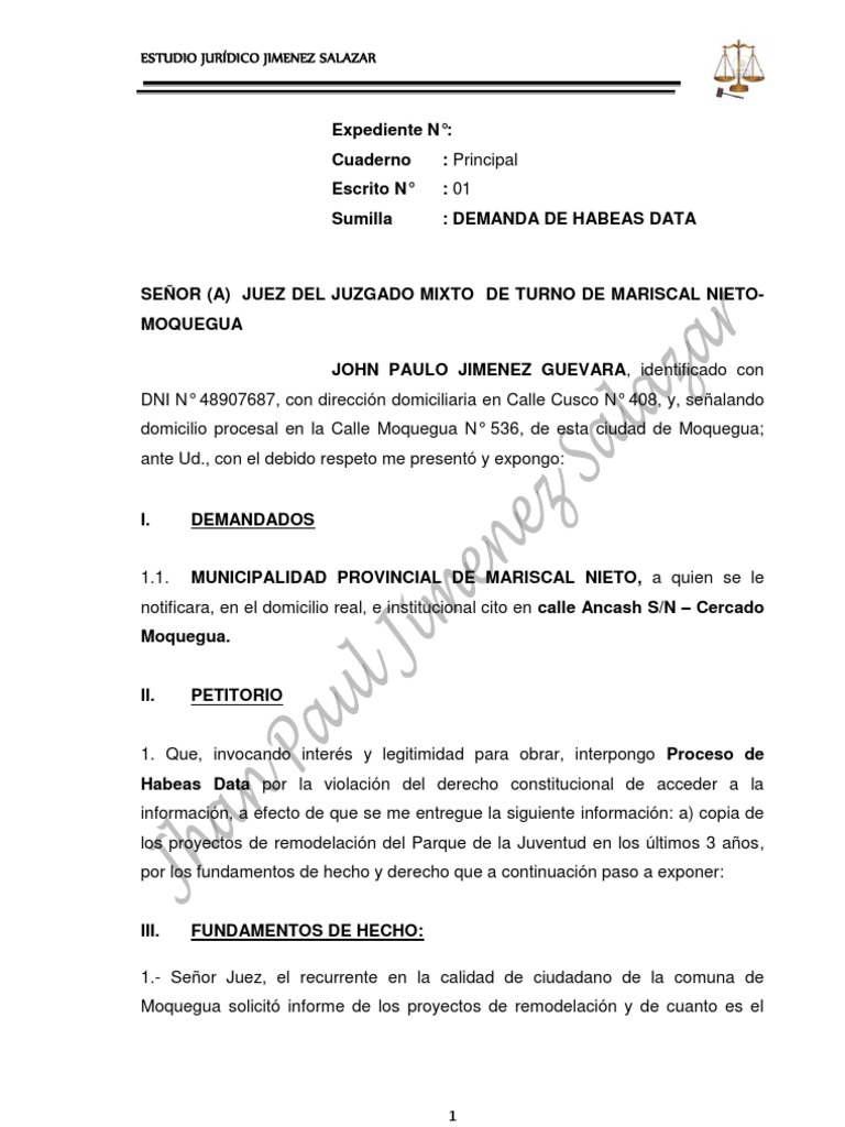 Habeas Data | Constitución | Derecho Constitucional