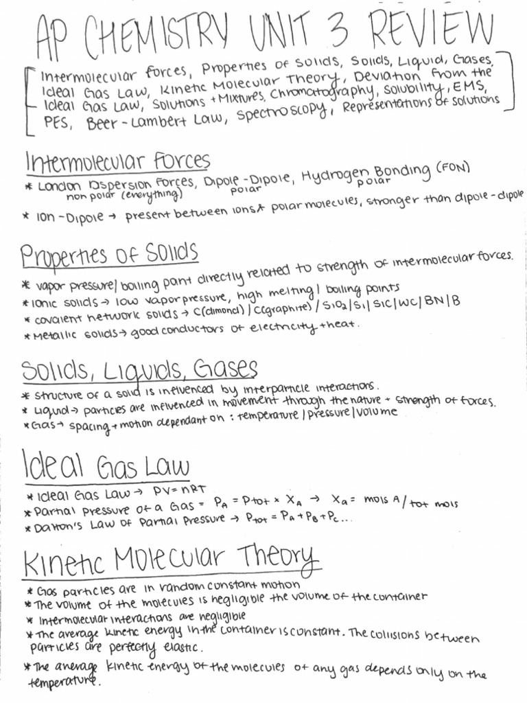 Unit 3 Study Sheet | PDF