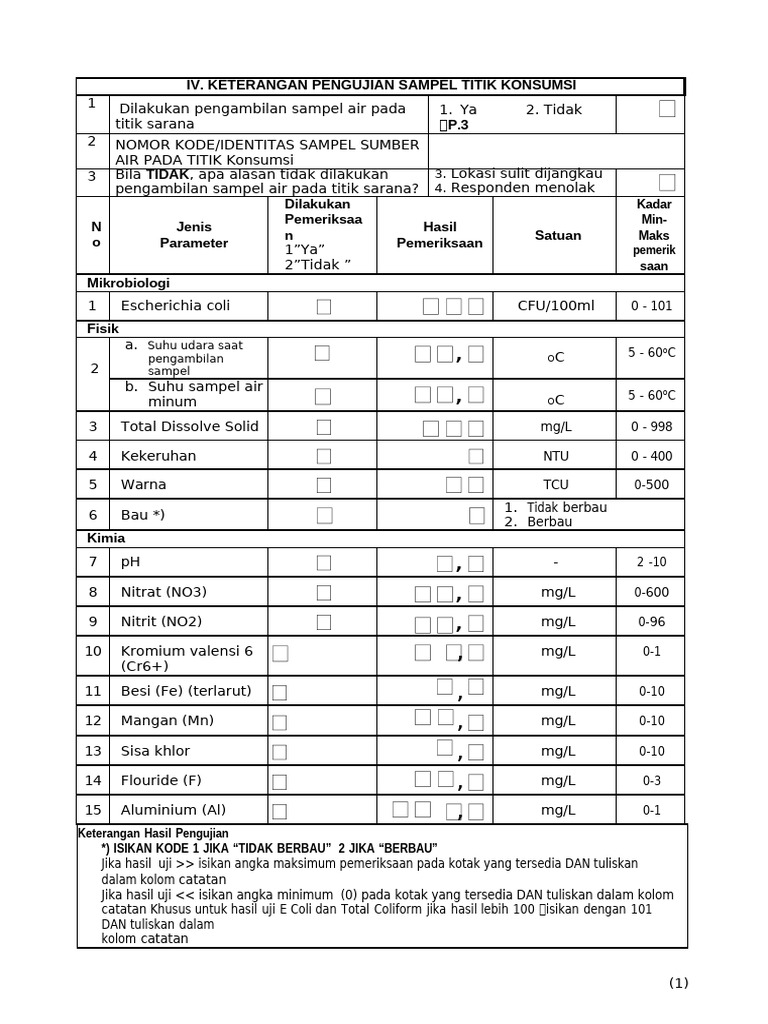 Form HSL Pengujian Pou | PDF