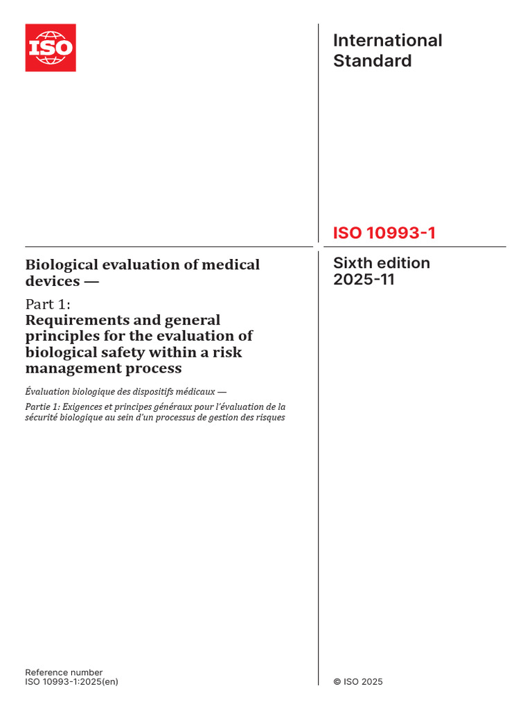ISO 10993-1: Biological Safety Standards | PDF | Risk | Medical Device
