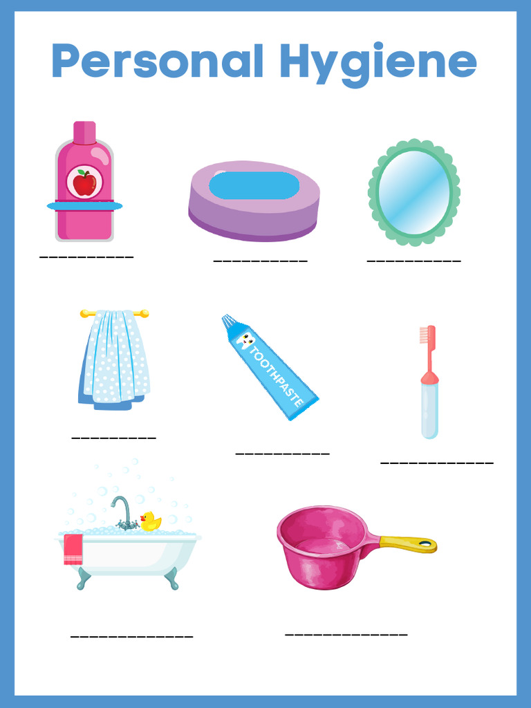 ESL Personal Hygiene Poster in Colorful Illustrative Style | PDF