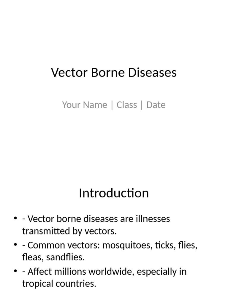 Vector Borne Diseases Presentation | PDF