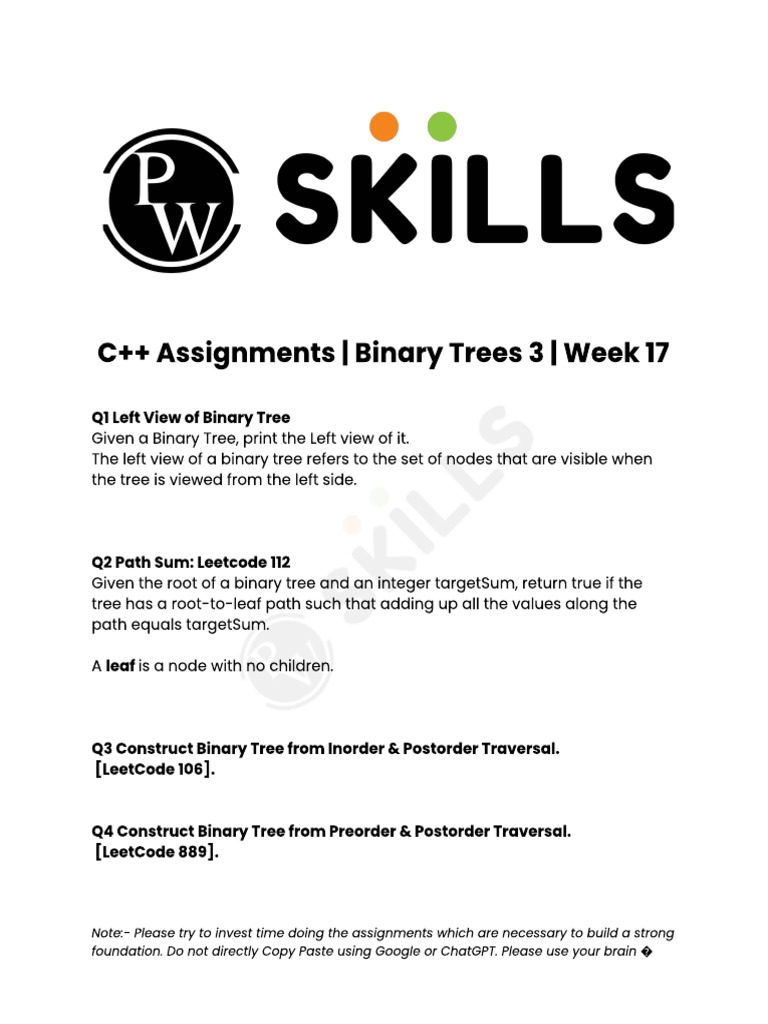 Binary Trees Assignment 03 DECODE DSA With C 2-0 ...