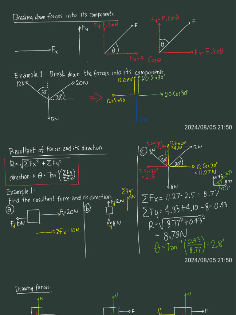 Mechanics Force Notes | PDF