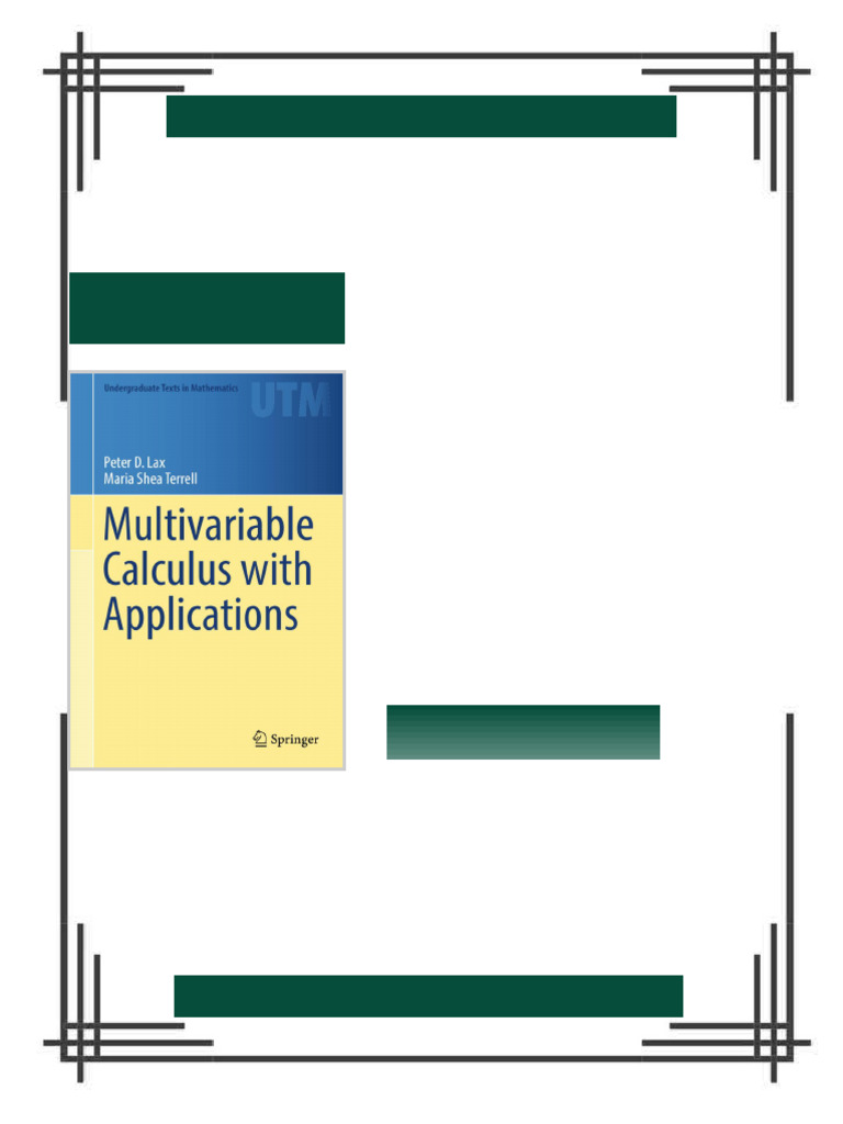 Multivariable Calculus with Applications 2017th Edition by Peter Lax ...