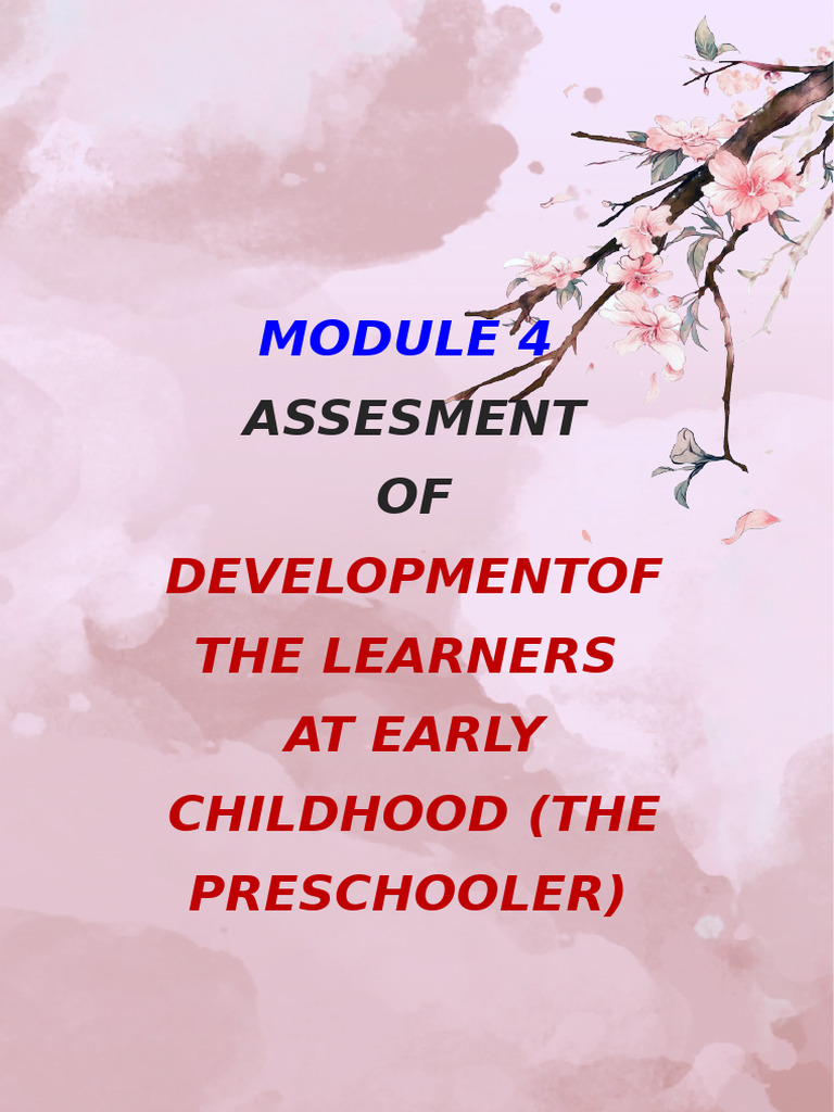Module 4(Profed) | PDF | Preschool | Homosexuality