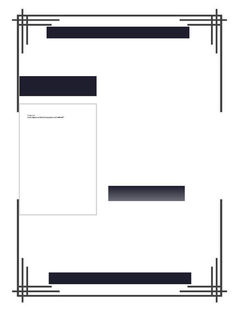 Linear Algebra and Matrix Computations With MATLAB 1st Edition Dingyü ...