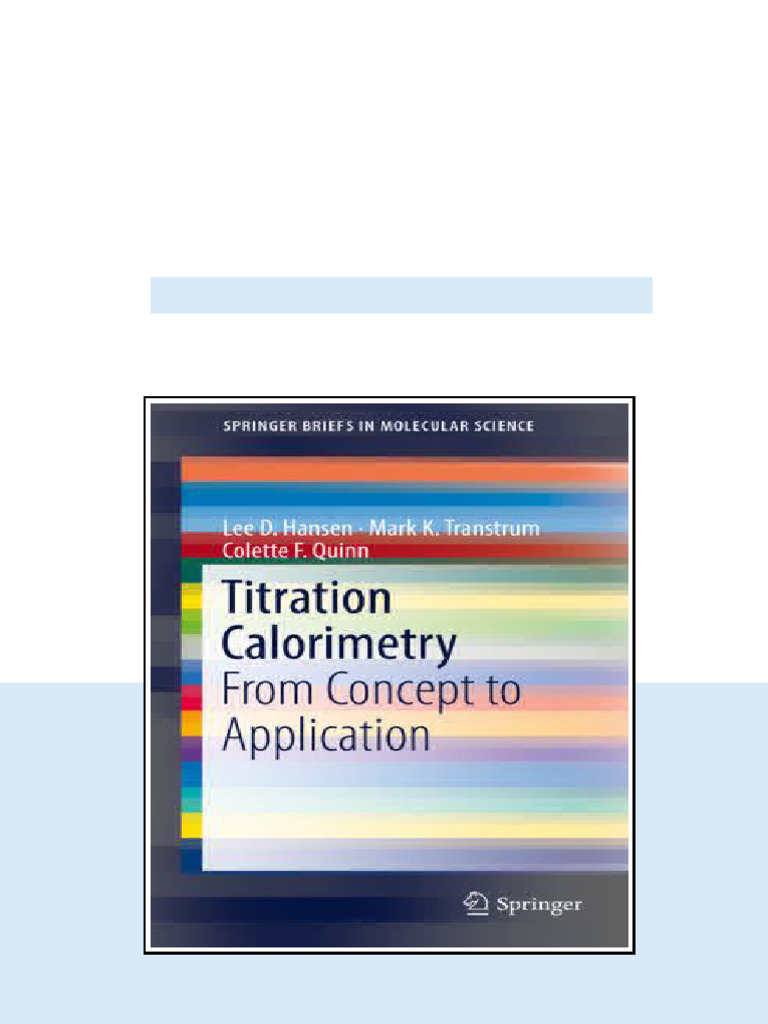 Titration Calorimetry 1st Ed Lee D Hansen Mark K Transtrum available ...