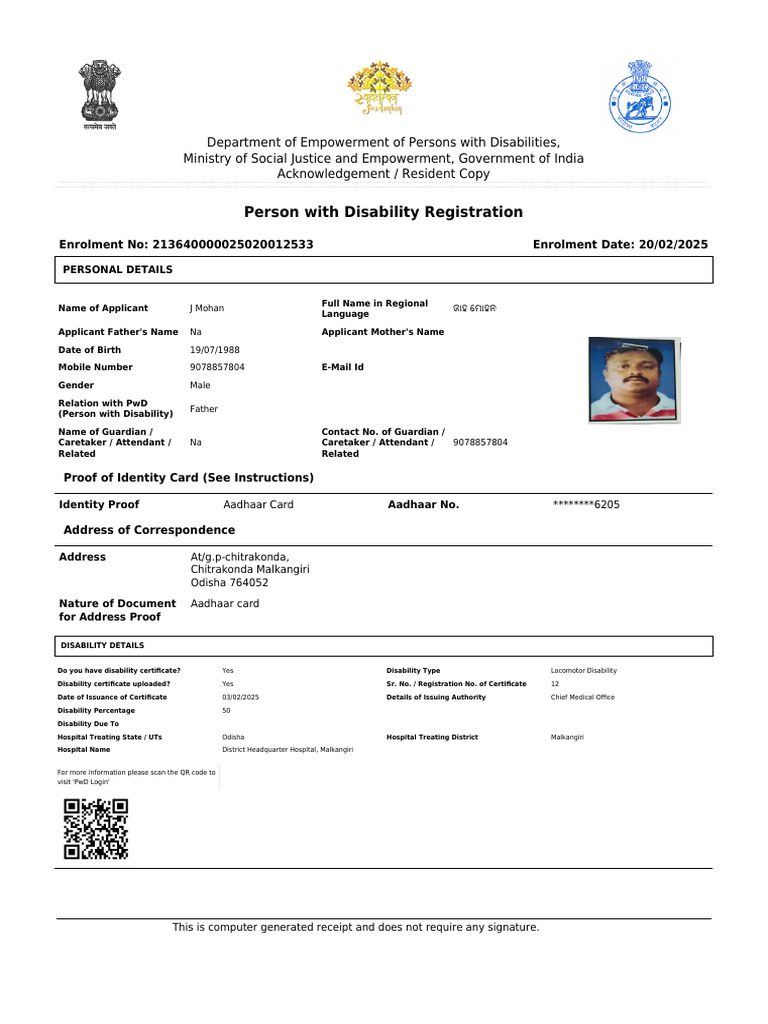Download Application | PDF | Disability | Identity Document