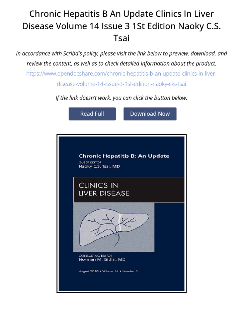 Chronic Hepatitis B An Update Clinics in Liver Disease Volume 14 Issue ...