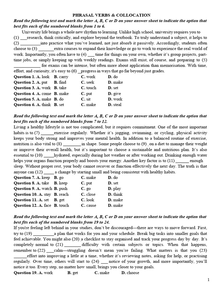 120 Phrasal verbs - Collocation - IN | PDF | Dieting