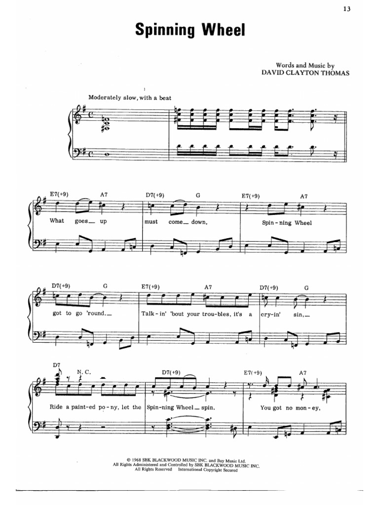 Spinning Wheel Vocal Piano Score | PDF | Foreign Language Studies ...