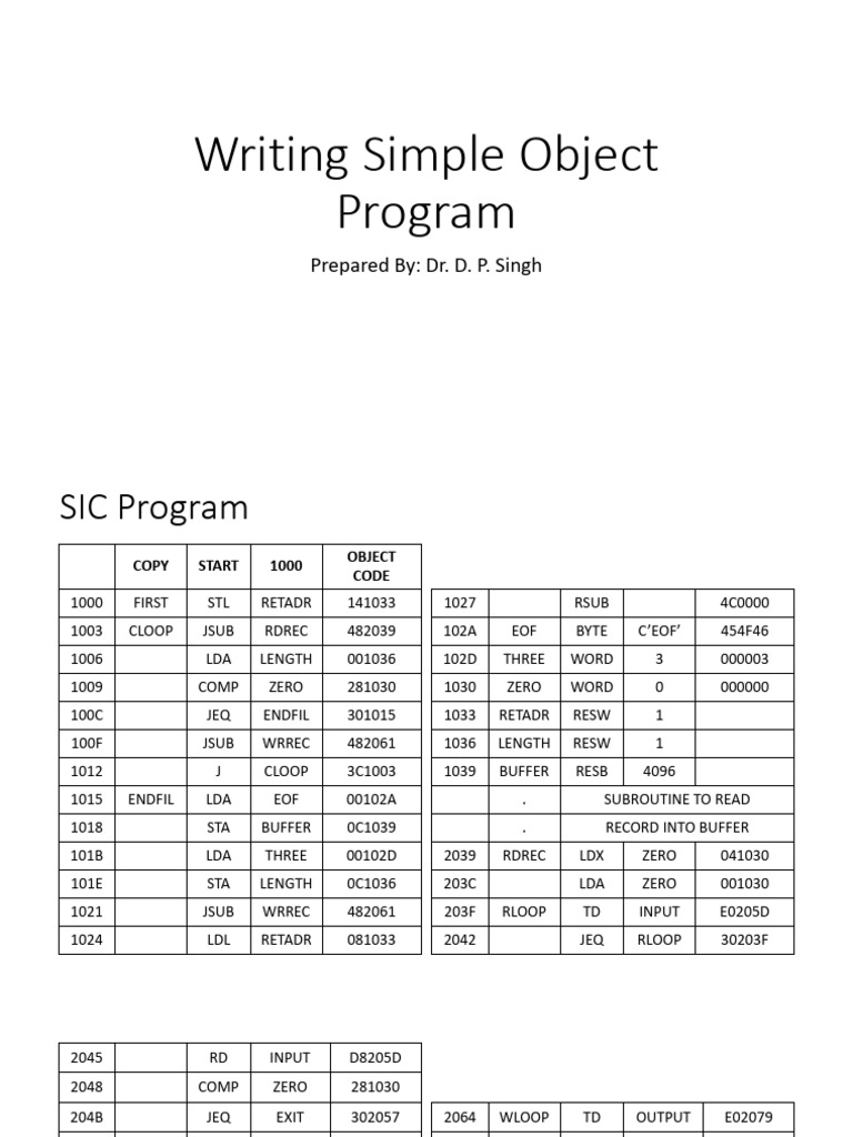 L8 Writing Simple Object Program | PDF | Computer Architecture | Computing