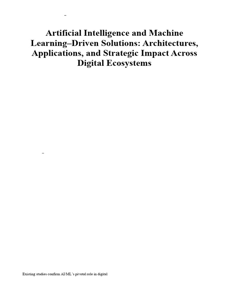 Artificial Intelligence and Machine Learning–Driven Solutions ...